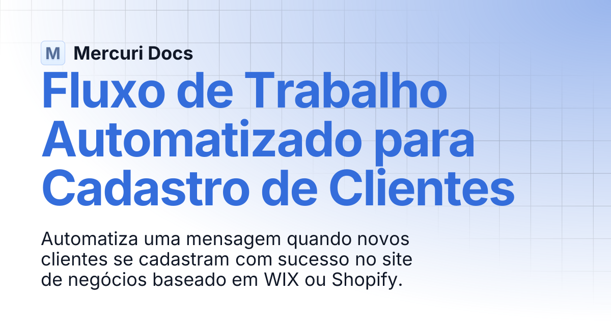 Fluxo de Trabalho Automatizado para Cadastro de Clientes | Portuguese ...