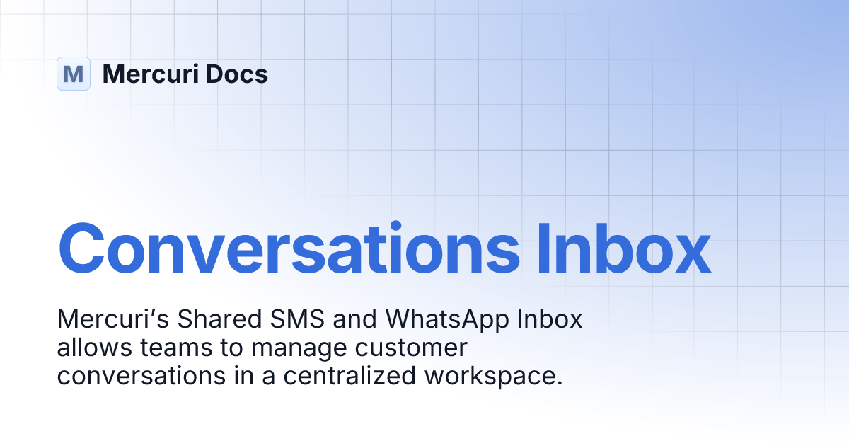 Conversations Inbox | Mercuri Docs