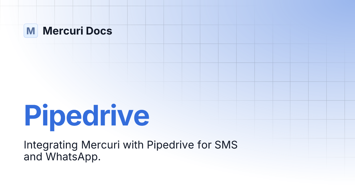 Pipedrive | Mercuri Docs