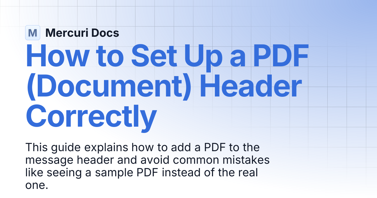 How to Set Up a PDF (Document) Header Correctly | Mercuri Docs