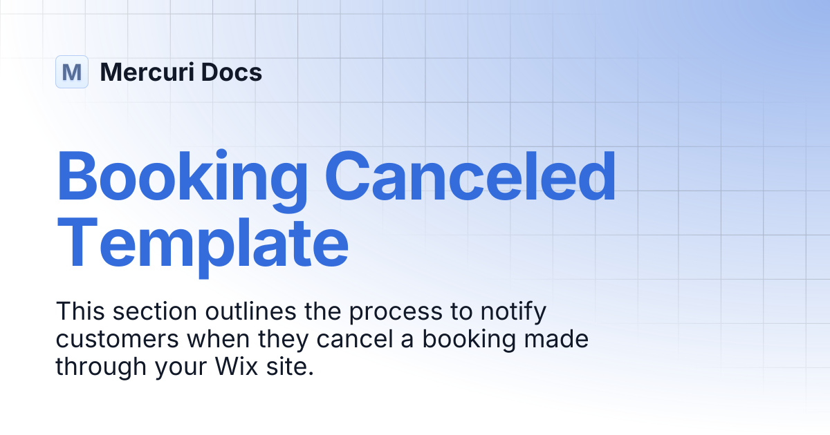 Booking Canceled Template | Mercuri Docs
